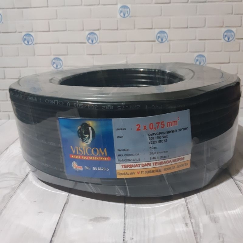 Jual Kabel Visicom NYYHy 2x0.75 Serabut Per Roll 50 Meter | Shopee ...