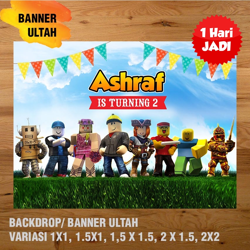 Jual ROBLOX BANNER/ BACKDROP/ SPANDUK ULANG TAHUN UL-TAH | Shopee Indonesia