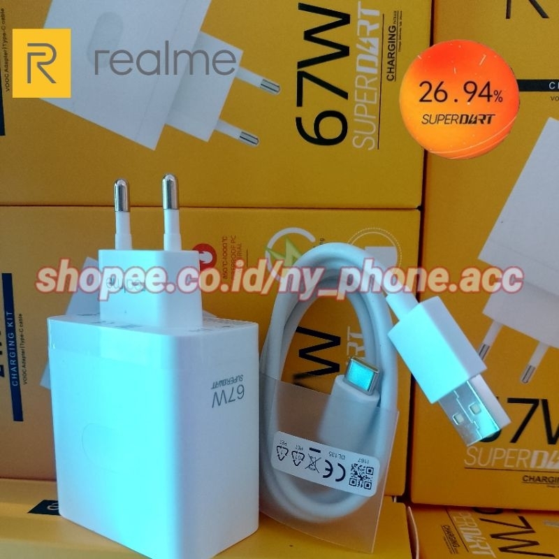 Jual Charger Realme 67 Watt Type-C 100% GARANSI SUPERDart/SUPERVOOC ...