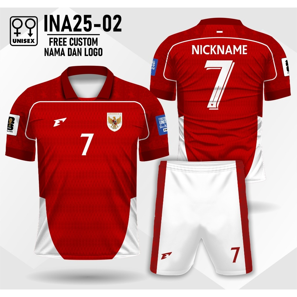 Jual ( Bahan EMBOS premium ) Setelan Jersey Home Indonesia 2025/Setelan ...