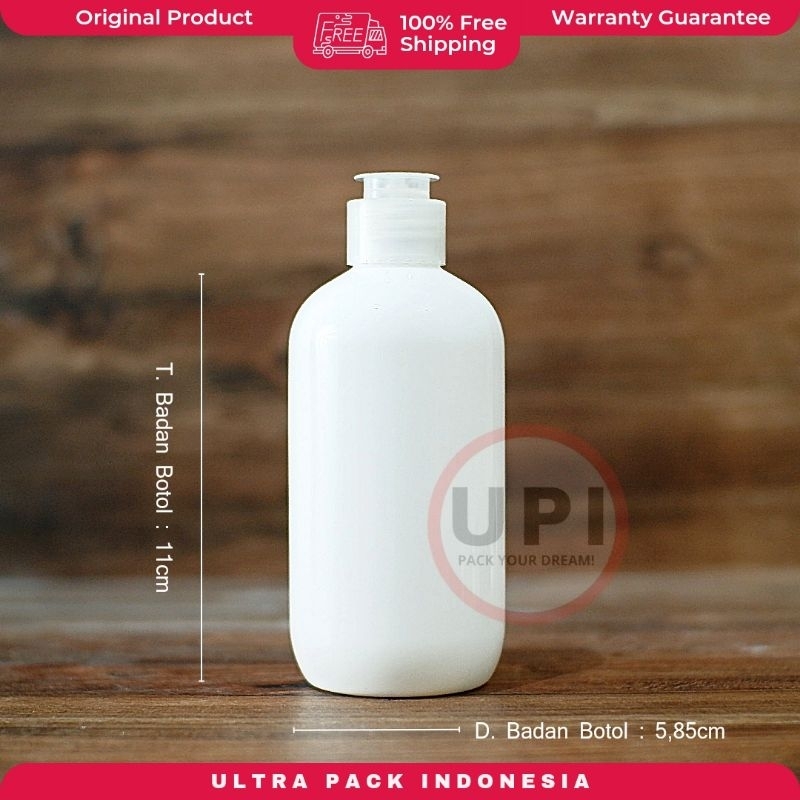 Jual KEMASAN BOTOL FLIPTOP ISI ULANG - BOTOL PET SBR 250ML PUTIH + FLIP TOP JAMUR NATURAL ...