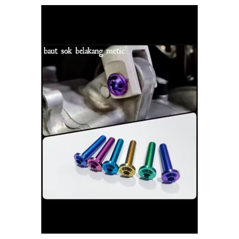 Jual baut shock belakang titanium vario beat scopy mio fino isi 1pcs ...