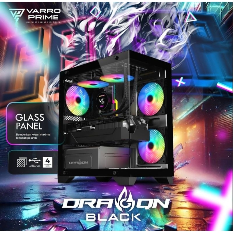 Jual CASING VARRO PRIME DRAGQN 350 BLACK Free 3 FAN | Shopee Indonesia