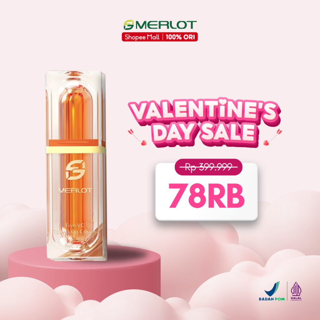 Jual Valentine's Day MERLOT Instant Tone Up Cream - Instant Brightening Tone up Cream (30gr ...