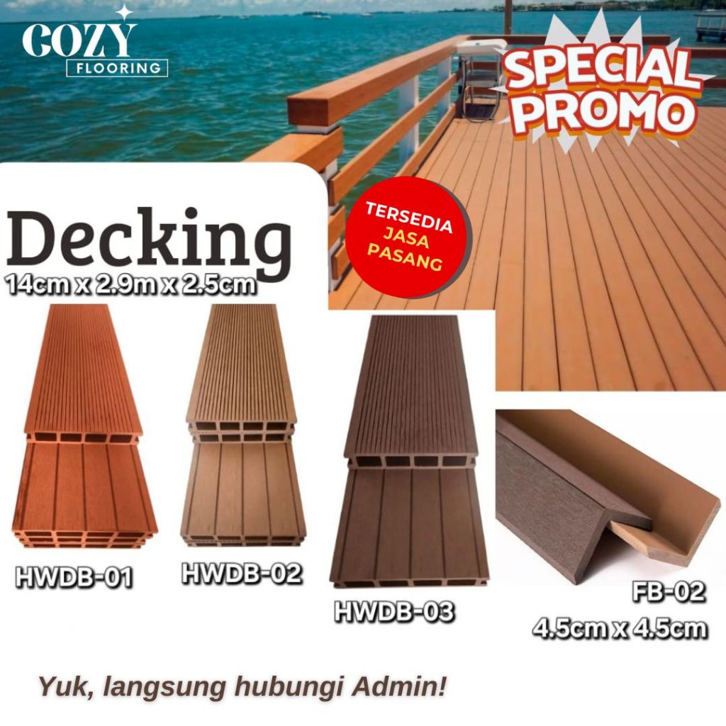 Jual WPC Decking motto motif garis lurus panjang 2,9m | wpc exterior ...