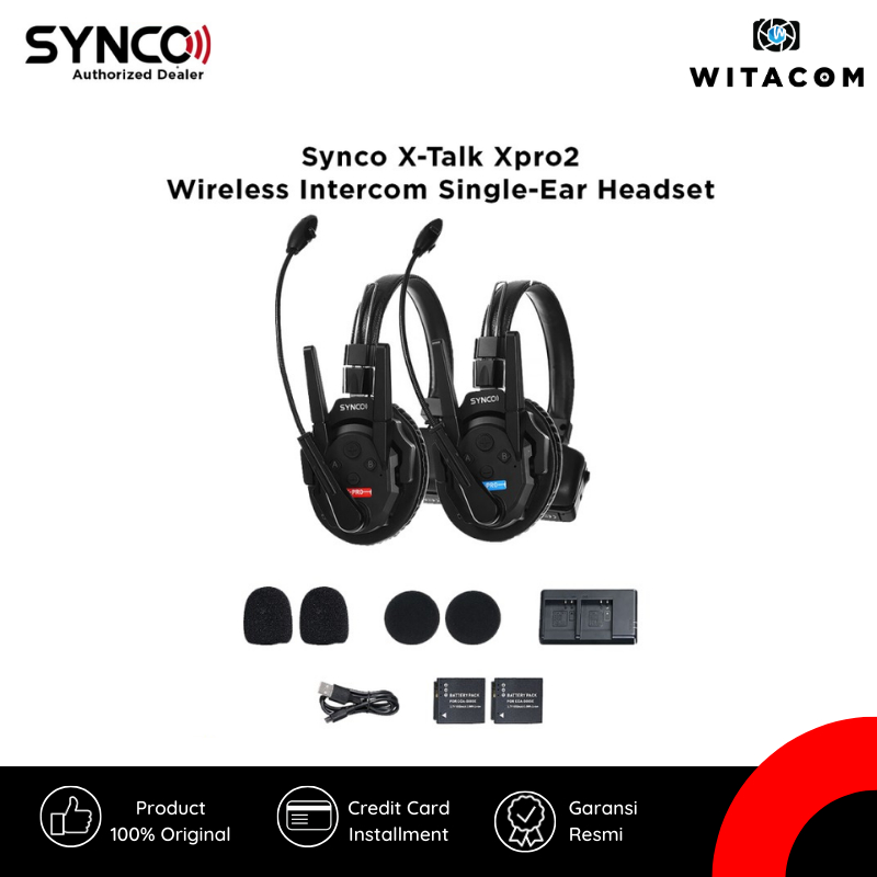 Jual Synco Xtalk XPro 2 Wireless Intercom System with 2 Single-Ear Headsets (2.4 GHz) | Shopee ...