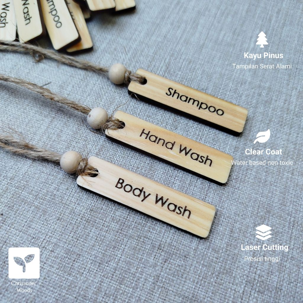 Jual Amenities Tag | Label Amenities | Label Kayu | Hang Tag Kayu Pinus ...