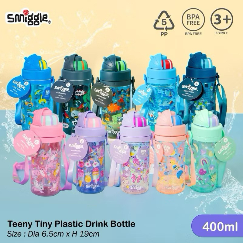 Jual Botol Smiggle SERIES GLIDE tenny tiny plastic drink bottle 400ml ...