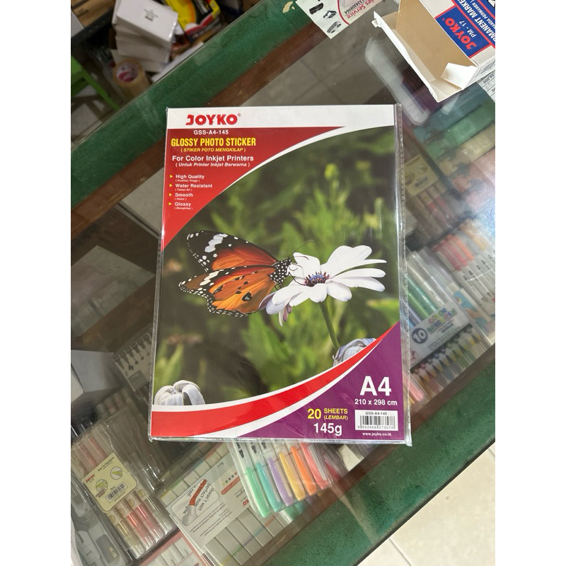 Jual ( 1 pack = 20 Lembar ) Kertas Foto Sticker Mengkilap A4 JOYKO 145G / Gram // Glossy Photo ...