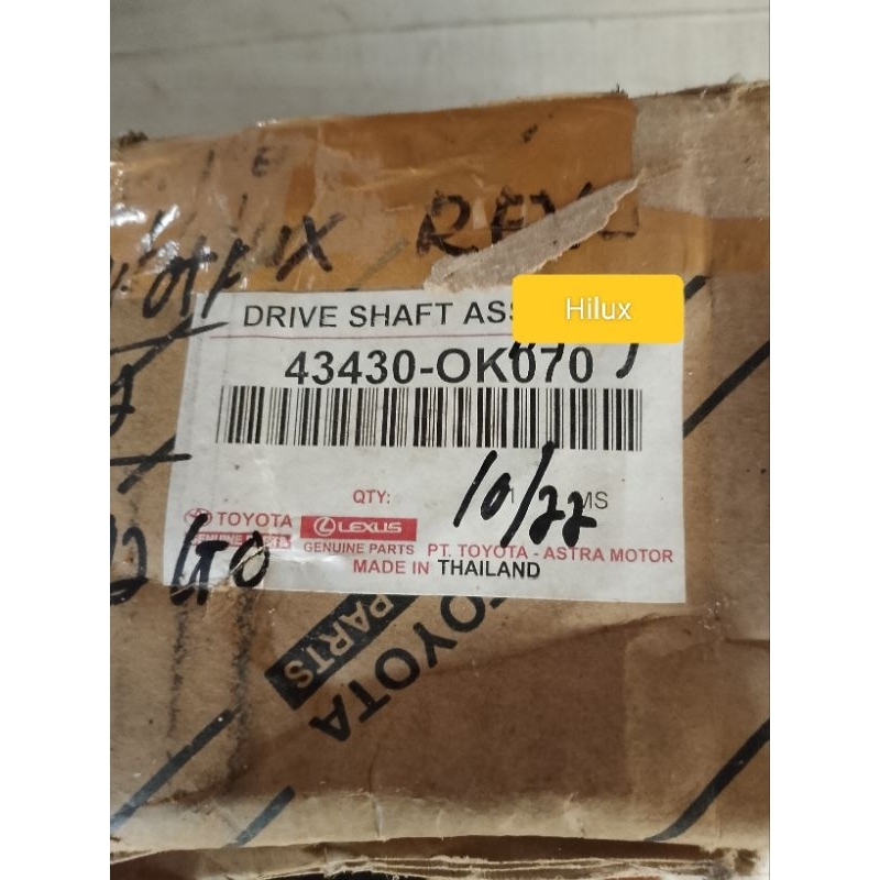 Jual drive shaft Hilux New -REVO 15-22 FORTUNER VRZ 43430-0k070 ...