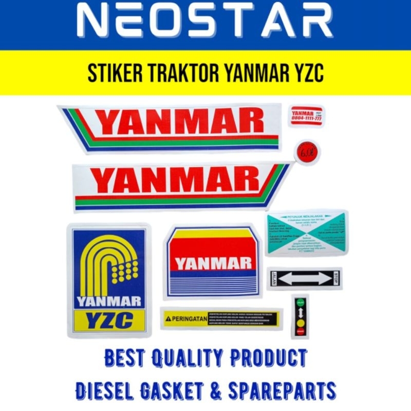 Jual Stiker Body Traktor Yanmar Type YZC Sticker Mesin Traktor Yanmar ...