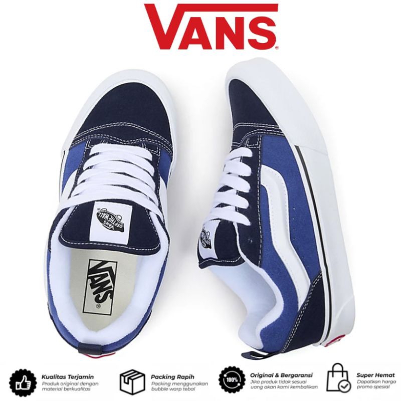 Jual Sepatu Vans Knu Skool Navy White | Shopee Indonesia
