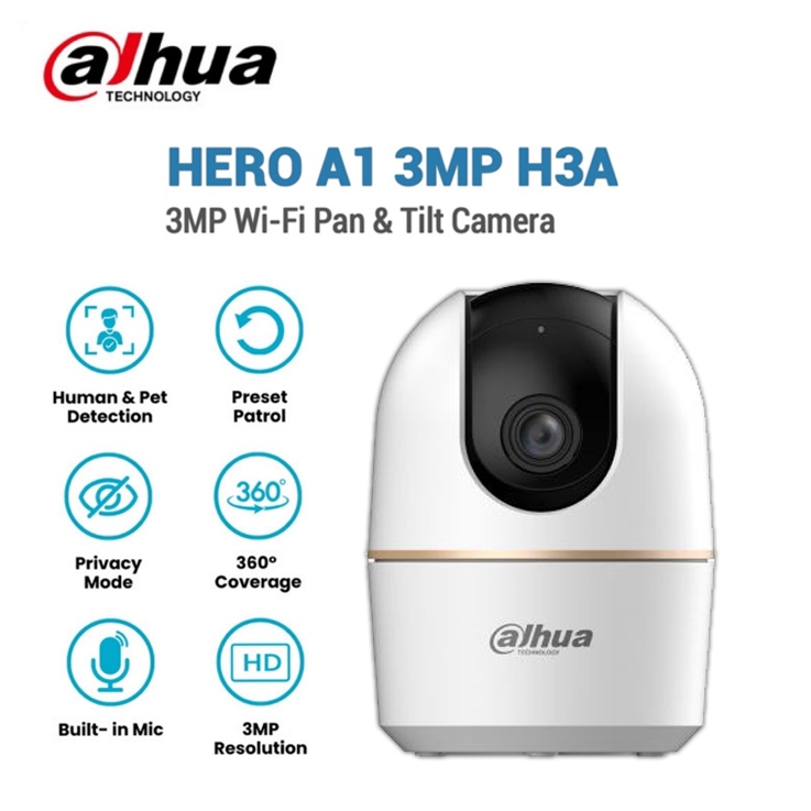 Jual Dahua Hero A1 3MP Indoor WiFi Pan & Tilt Network Camera DH-H3A ...
