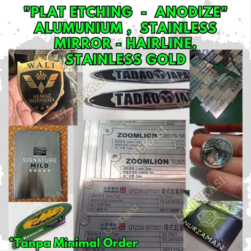 Jual Name Plate Grafir Etching Anodize Alumunium Aluminium Stainless ...