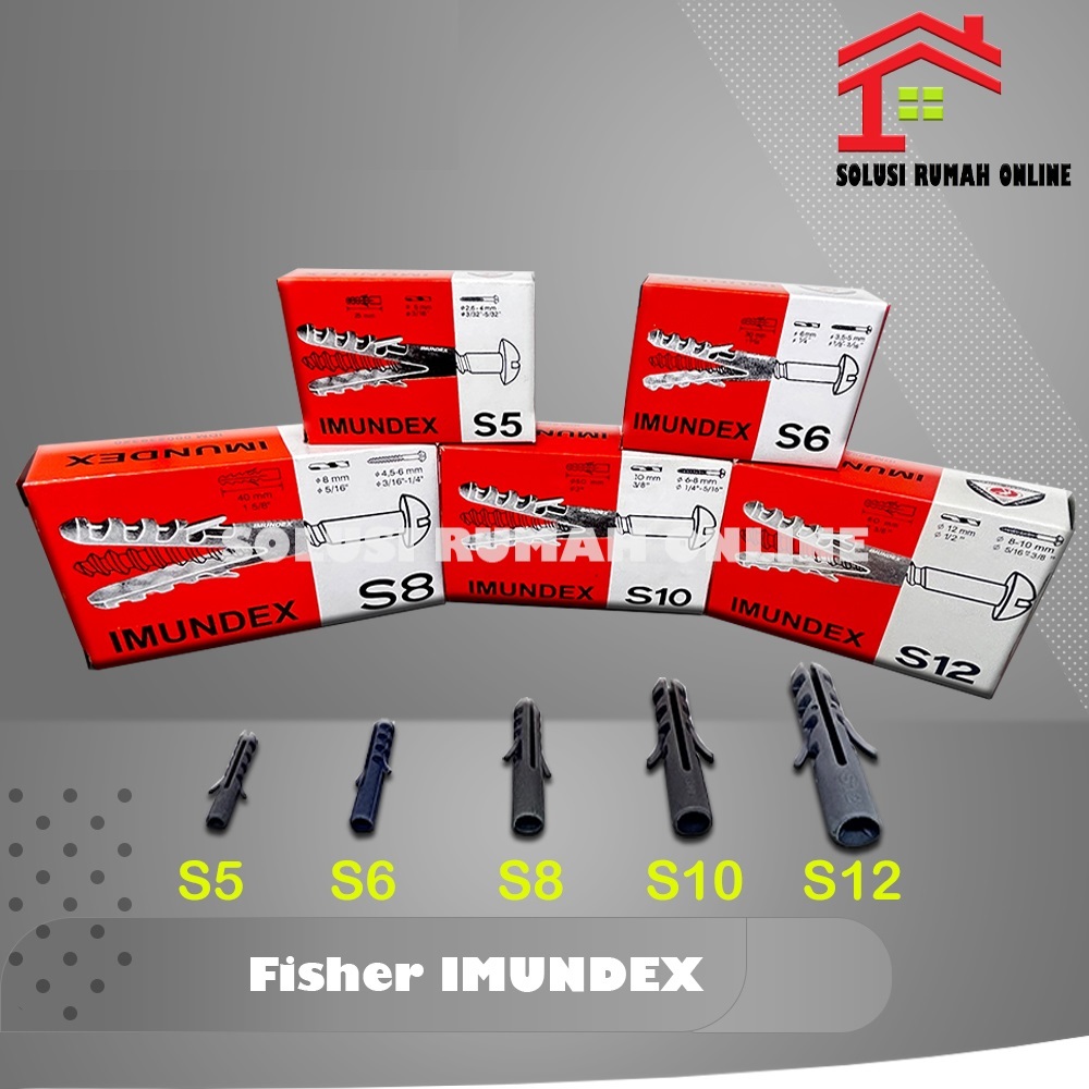 Jual Fisher IMUNDEX / Fiser Paku Tanam Tembok / Viser Lubang Dinding / Fisher Sekrup Baut ...