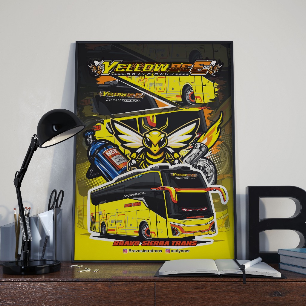 Jual POSTER BUS BASURI YELLOW BEE BRAVO SIERRA TRANS ORIGINAL | Shopee ...