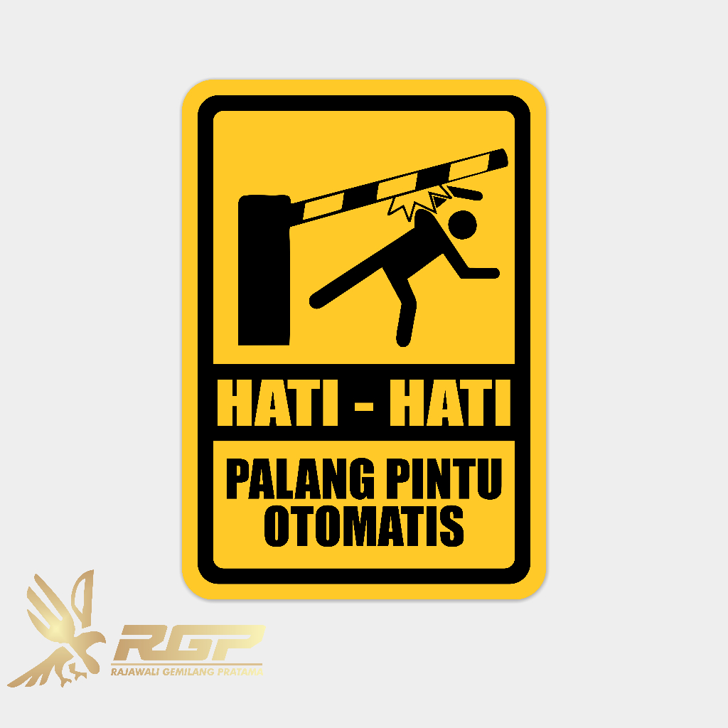 Jual Rambu Hati Hati Palang Pintu Otomatis - Plat Alumunium | Shopee ...