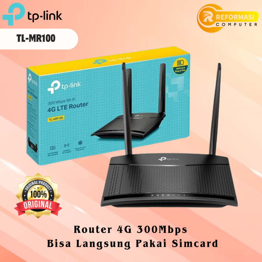 Jual TP-LINK Router TP Link TL-MR100 300Mbps 4G Wireless N Router ...
