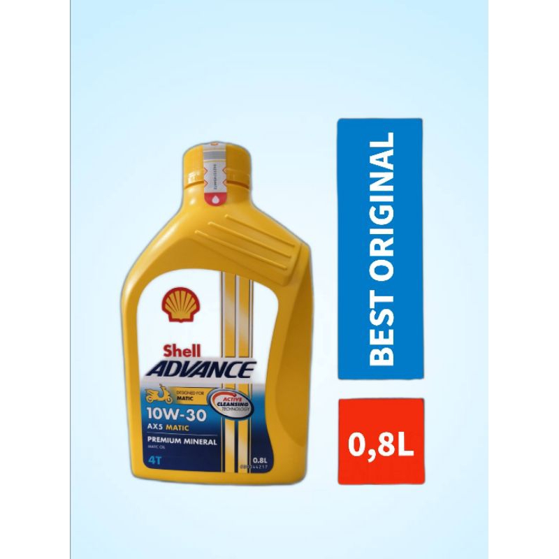 Jual OLI SHELL MATIC ADVANCE Ax5 10W30 0,8L UNTUK MOTOR MATIC 100% ...
