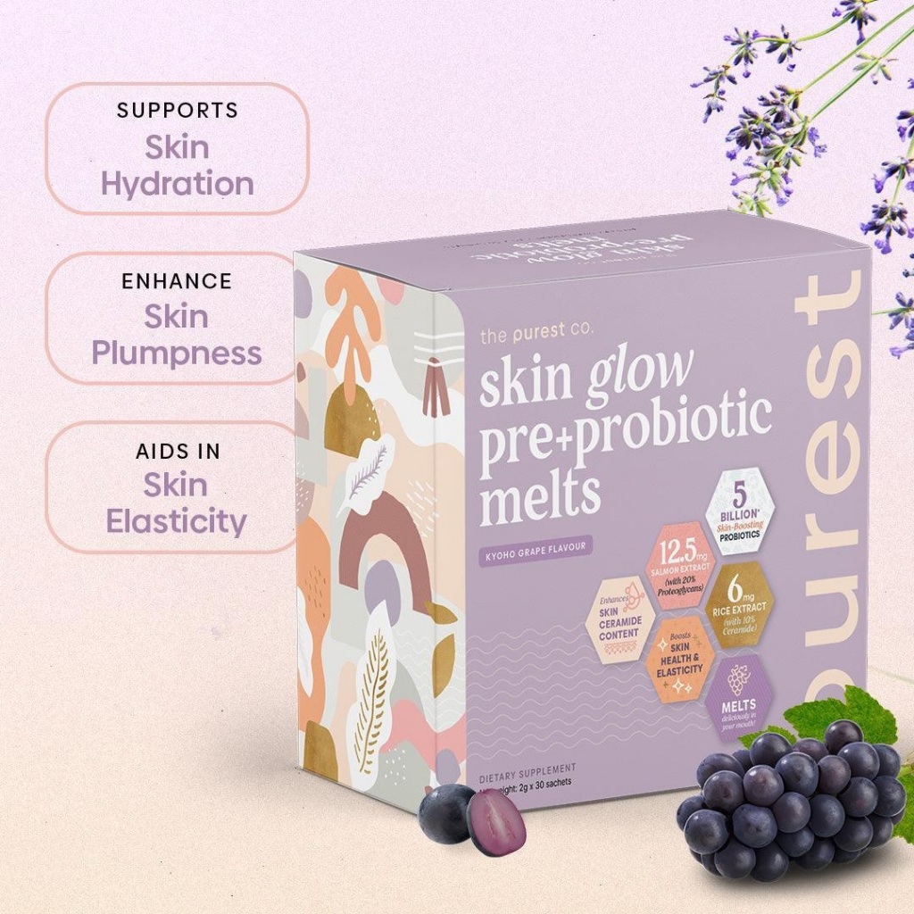 Jual *NEW!!* The Purest Co Skin Glow Pre+Probiotic Melts 30 Sachets - 1 ...