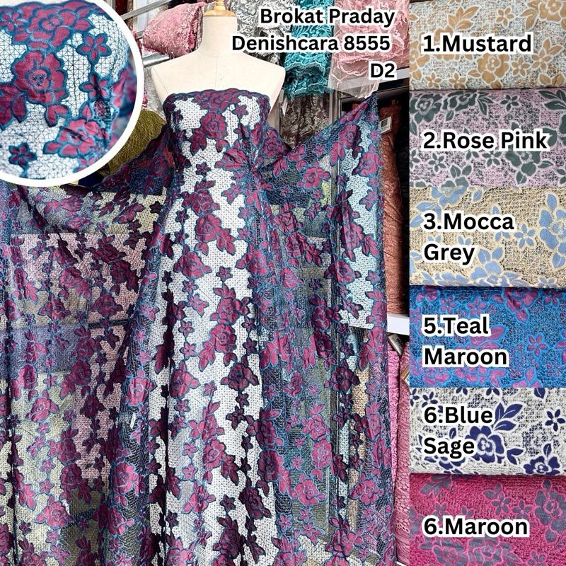 Jual Brokat Prada Dineshcara 8555 D2 (harga per50cm) | Shopee Indonesia