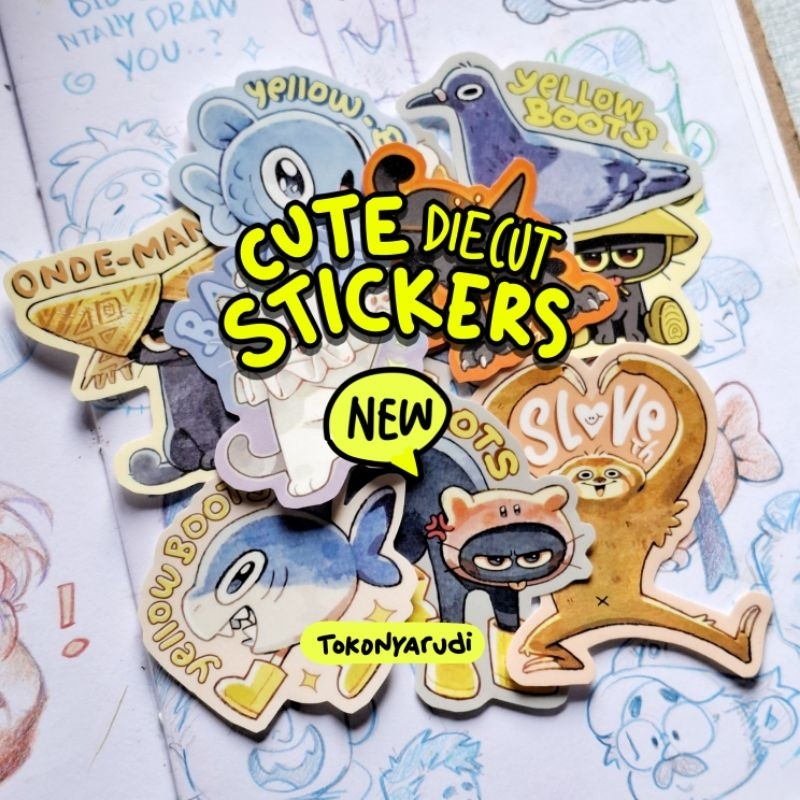 Jual sticker kucing lucu | die cut sticker lucu kucing | by rudi ...