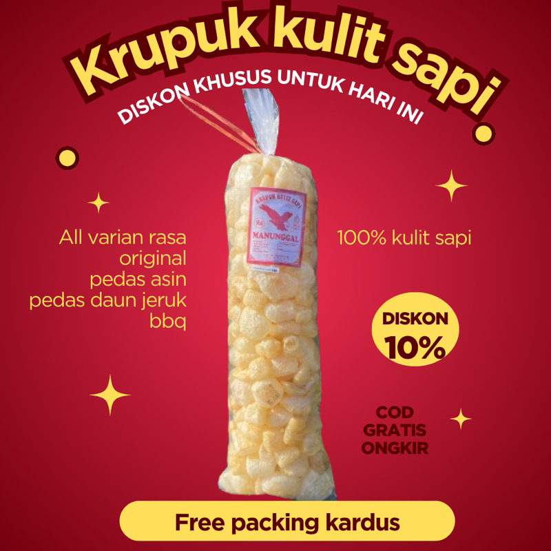 Jual krupuk rambak kulit sapi varian rasa Dorokdok rambak kulit sapi ...