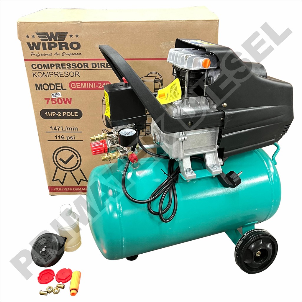 Jual Kompresor Angin Udara 24L WIPRO GEMINI 240 1Hp / Portable Air ...