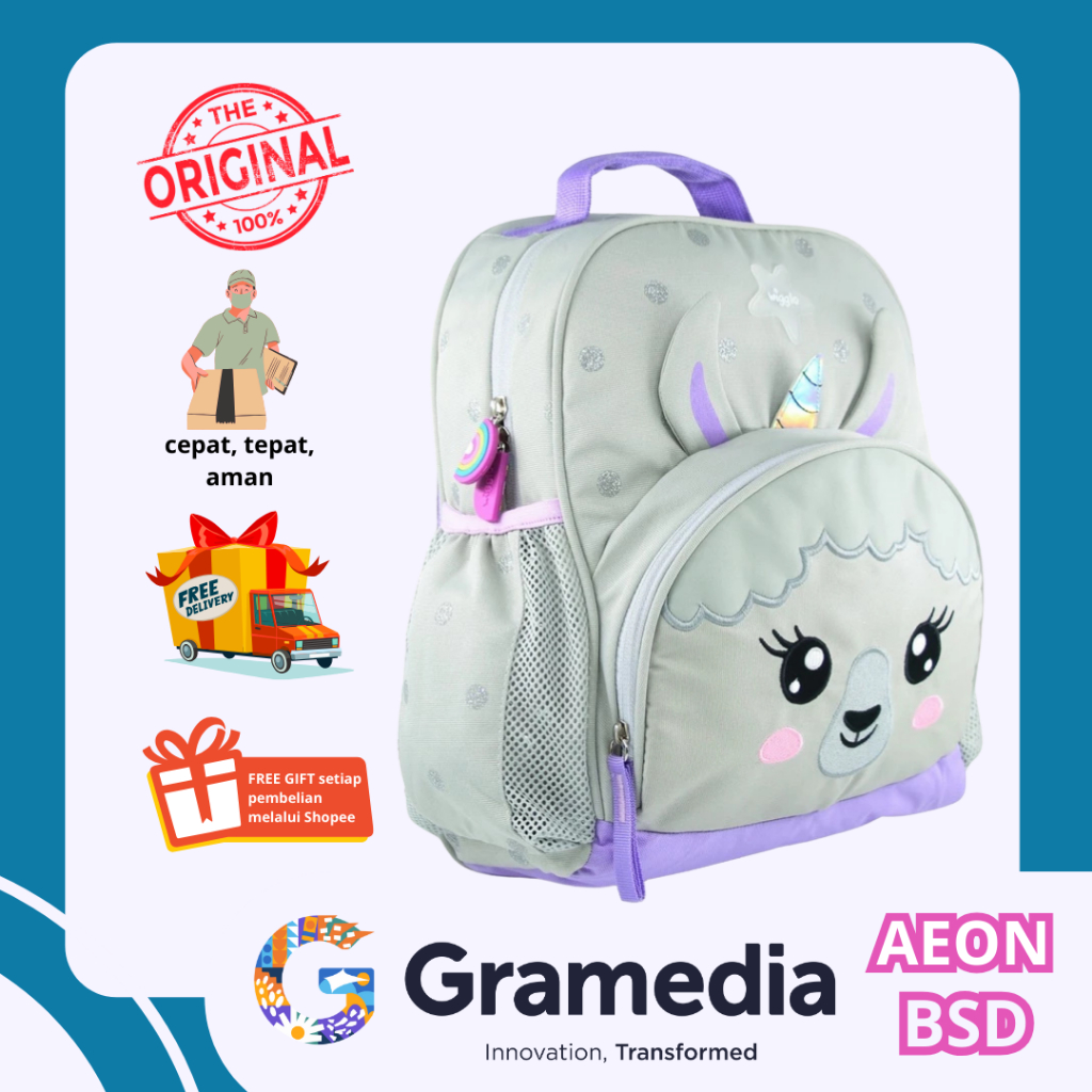 Jual GRAMEDIA BSD CITY - Wigglo Small Backpack Frosty Llama | Shopee ...