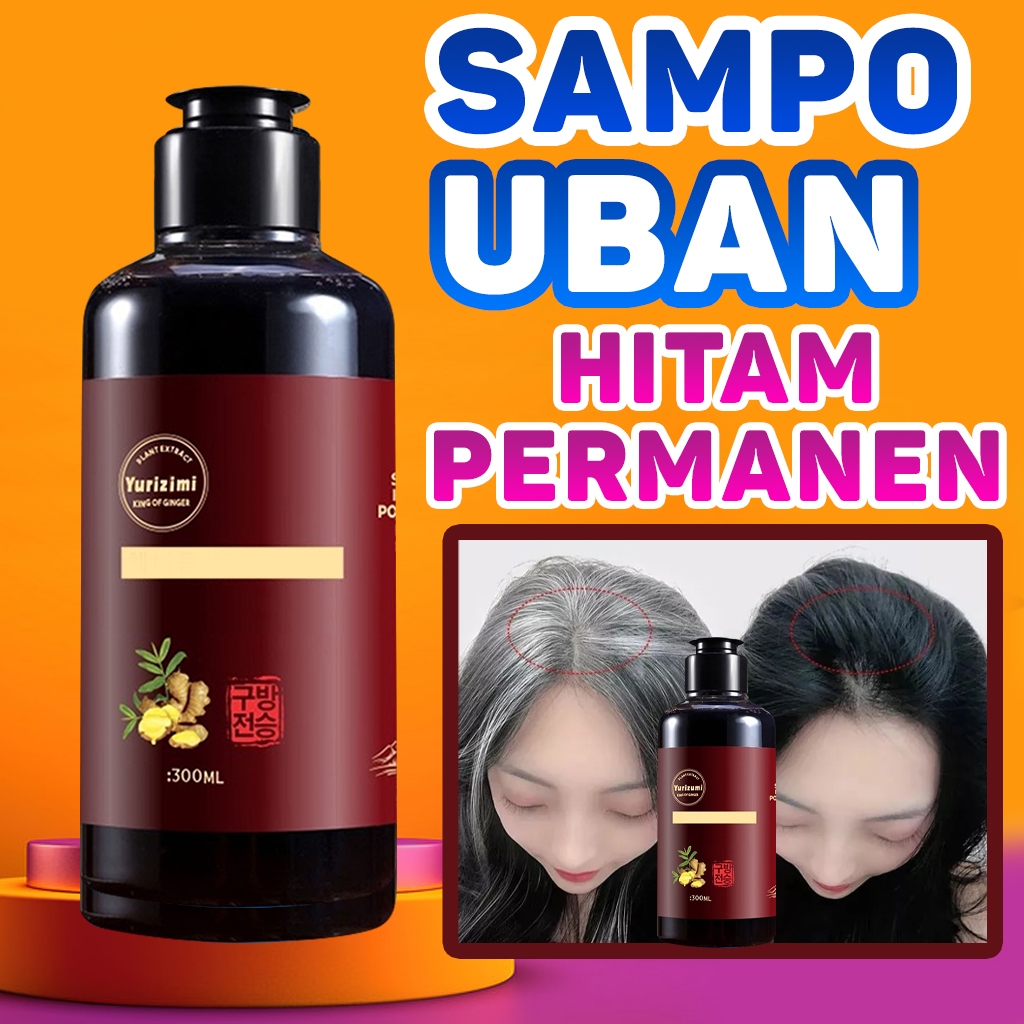 Jual Sampoo Uban 300ML Shampoo Ginseng Black Herbal Natural Shampo Penghitam Rambut Uban ...