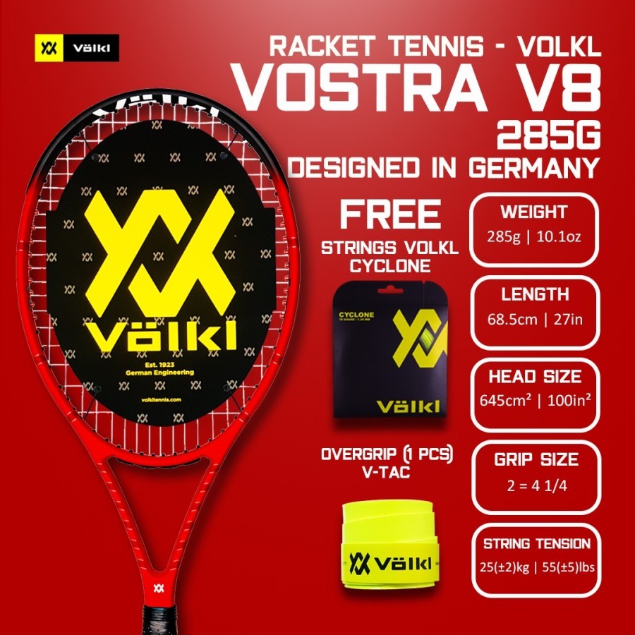 Jual Raket Tenis Tennis Volkl Vostra V8 285G String Volkl Cyclone Original | Shopee Indonesia