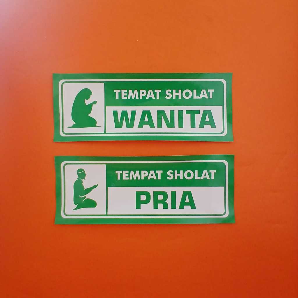 Jual Stiker Tempat Sholat Pria dan Wanita - Stiker Nama Ruang Sholat ...