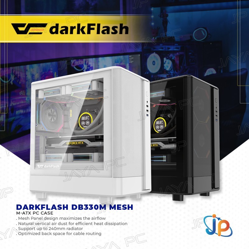 Jual darkFlash DB330M Mesh M-ATX PC CPU Case - Tempered Glass Casing ...