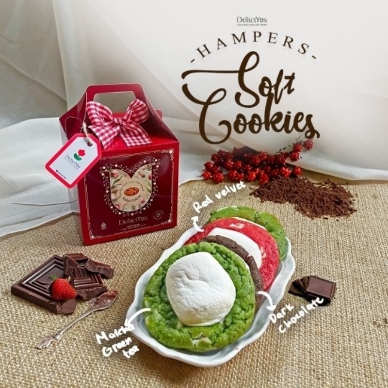 Jual Hampers Valentine Soft Cookies Kemasan Box Hampers| 1 Dus isi 4pcs ...