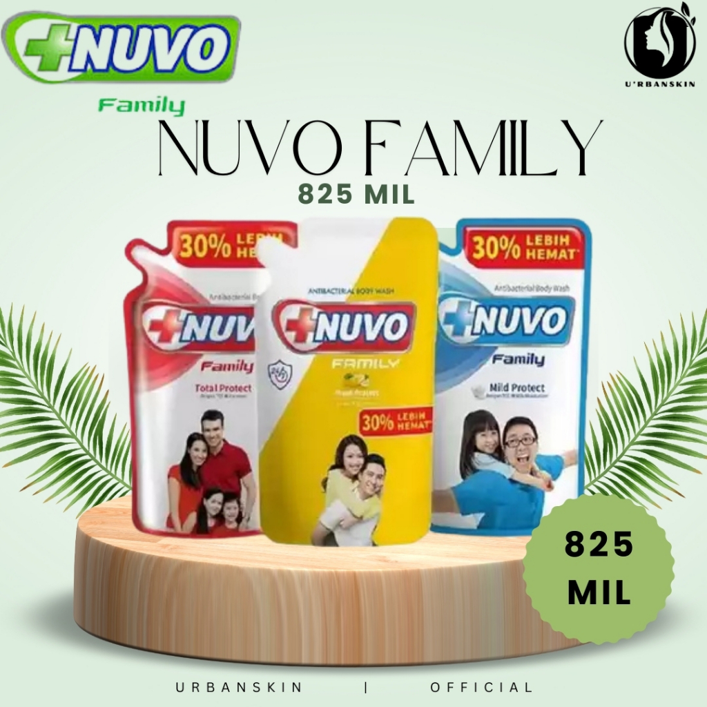 Jual Nuvo Family Sabun Mandi Cair Biru Mild Protect Pouch, Merah Total Protect Pouch,Kuning ...