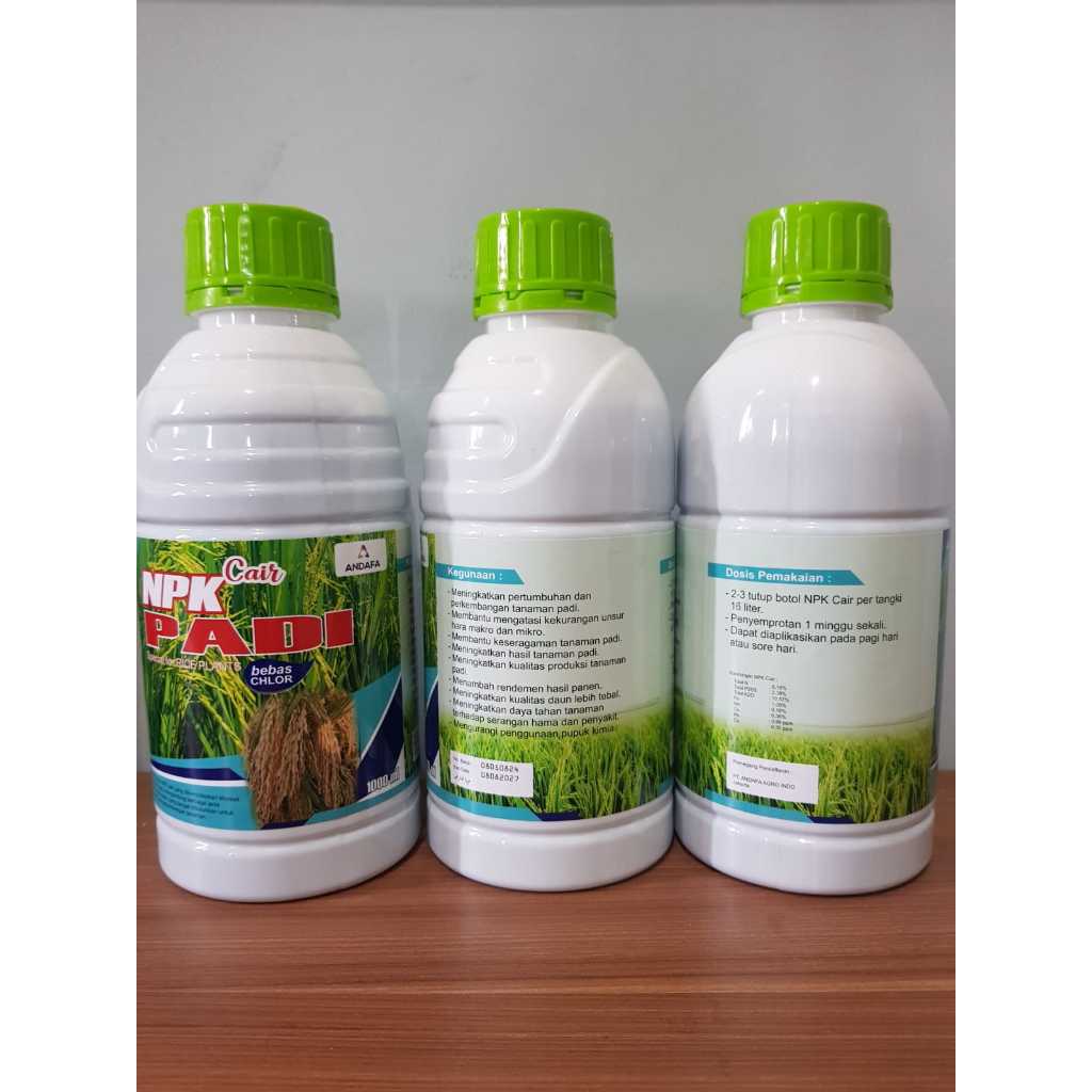 Jual NPK Cair Padi 1 Liter Pupuk Padi Terbaik NPK Padi ANDAFA NPK Formulasi Khusus Padi Pupuk ...