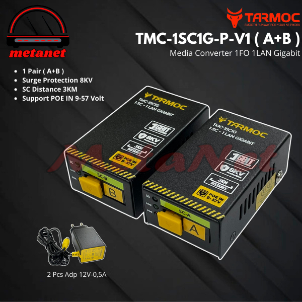 Jual Tarmoc TMC-1SC1G-P-V1 | HTB mini Media Converter 1 SC - 1 LAN Gigabit POE-in Passive (9-57V ...