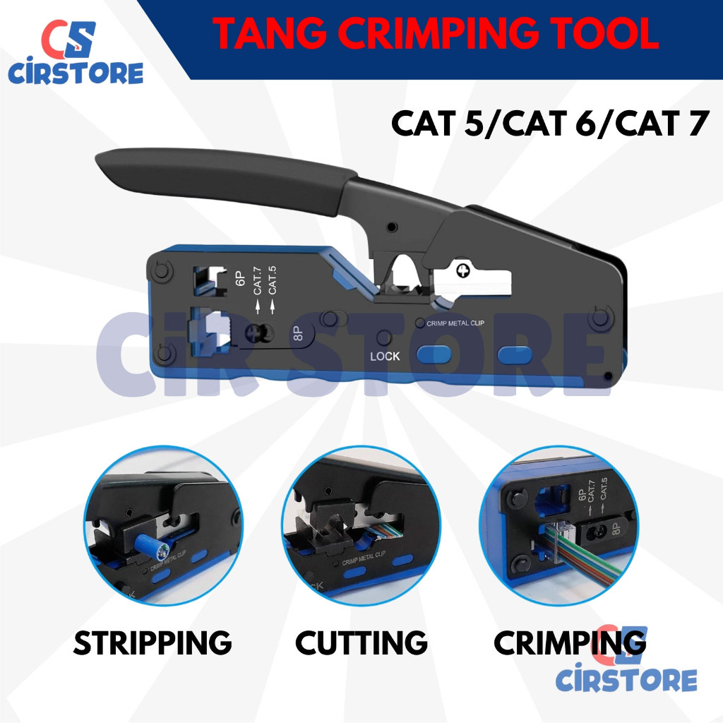 Jual Tang Crimping Tool RJ45 untuk Cat 5 Cat 6 dan Cat 7 Anti Gagal ...