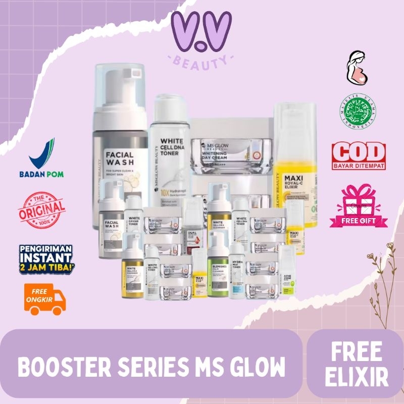 Jual MS GLOW - Ms Glow Booster Series Free Serum Elixir Original Bpom ...