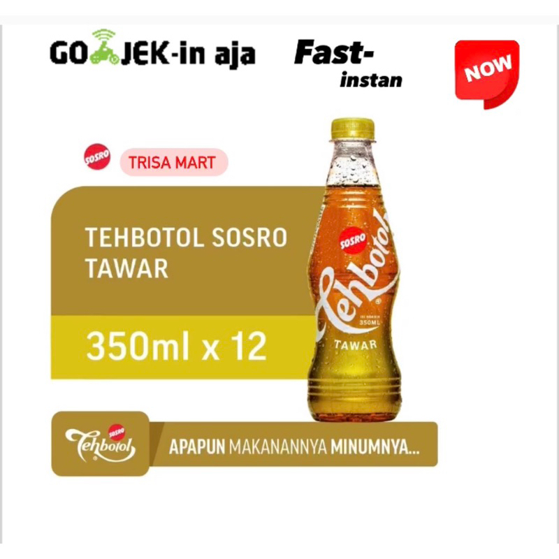 Jual Teh botol sosro tawar 350 ml isi 12 pcs | Shopee Indonesia