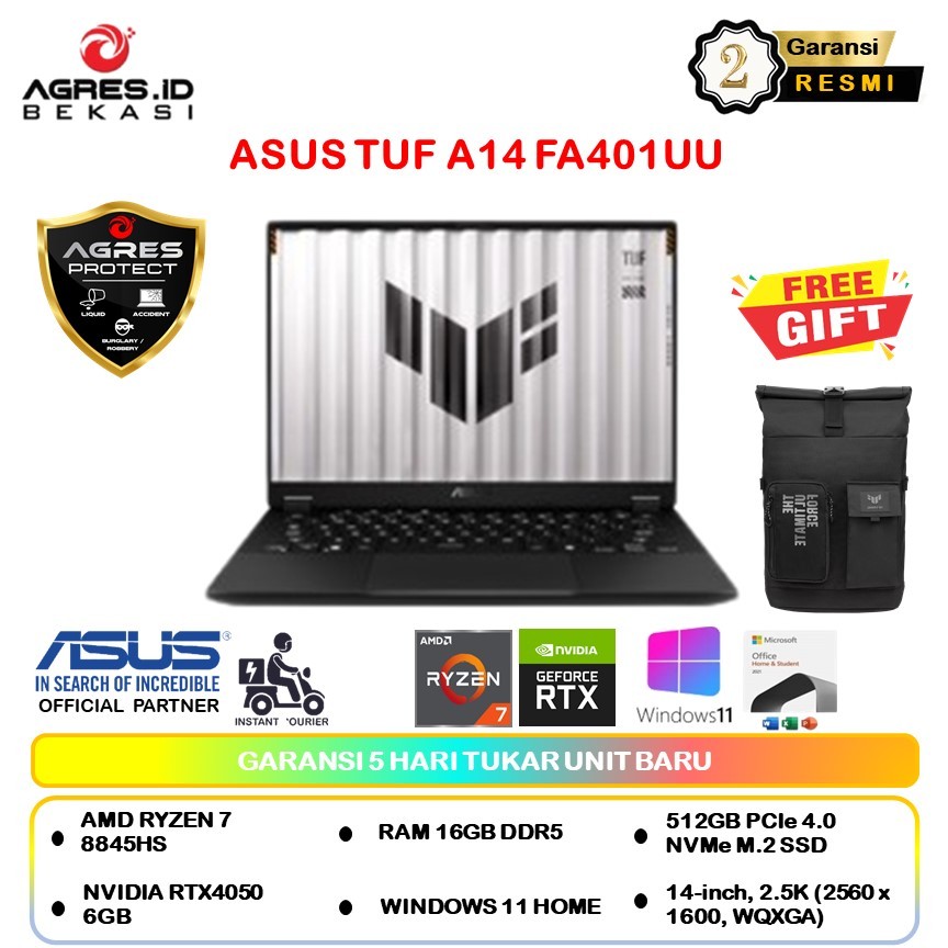 Jual Asus Tuf A14 FA401UU Ryzen 7 8845HS RTX4050 6GB/32GB 512GB Windows ...