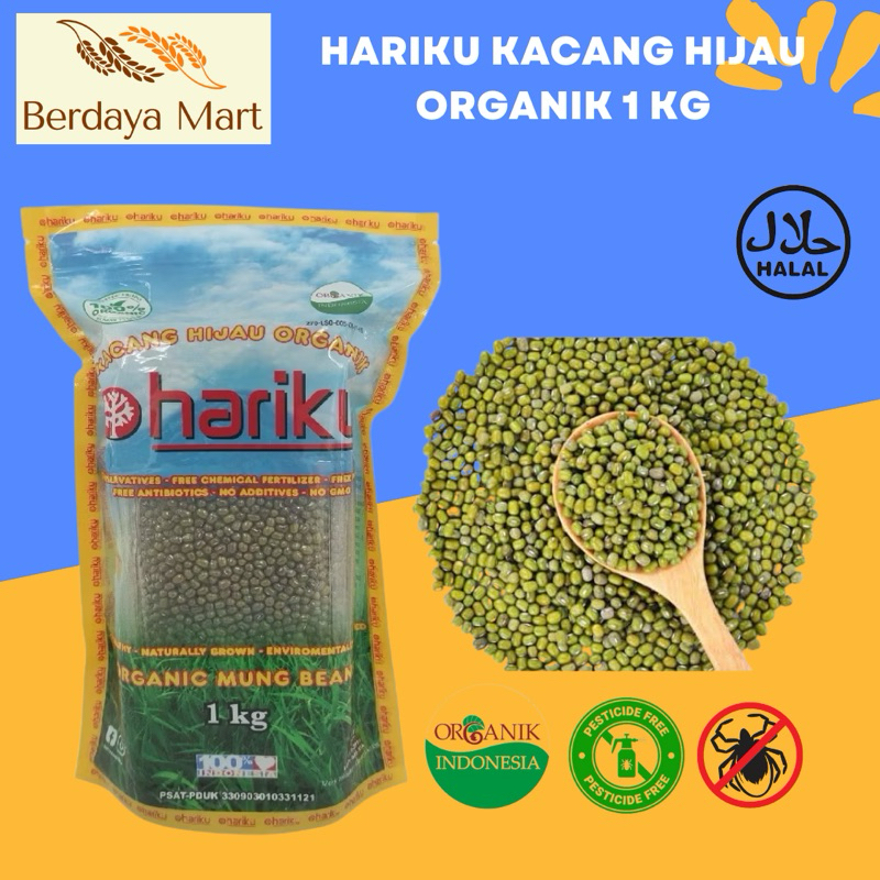 Jual HARIKU Kacang Hijau Organik 1 KG ZipLock Packaging | Shopee Indonesia