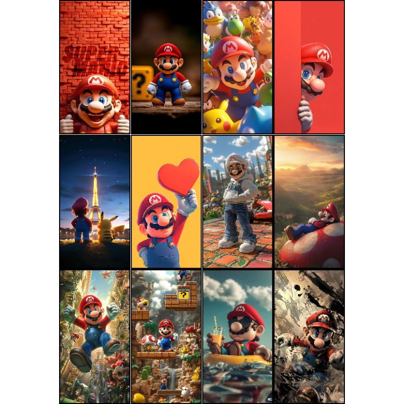 Jual mario poster photo A4 leminating magnet | Shopee Indonesia