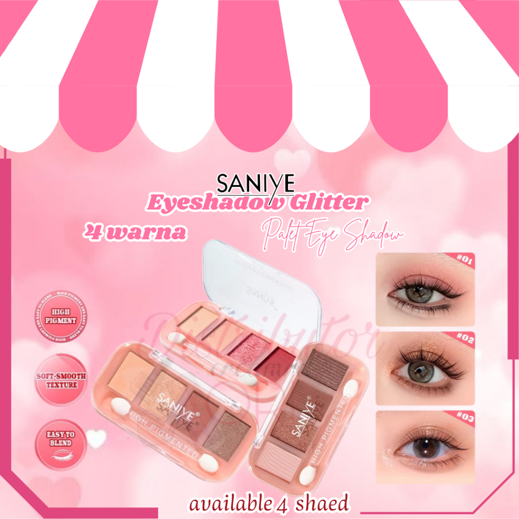 Jual SANIYE 4 Warna Eyeshadow Glitter Palet Eye Shadow Mata Menarik ...