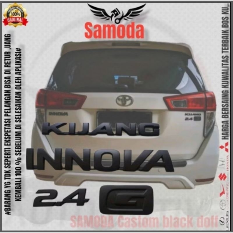 Jual EMBLEM TULISAN INNOVA REBORN-VENTURER ORIGINAL BLACK DOFF-GLOSSY ...