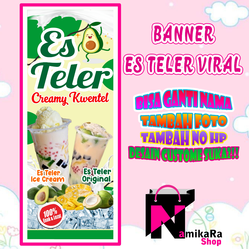 Jual Banner Es Teler / Spanduk Es Teler Viral Murah / Banner Spanduk es ...