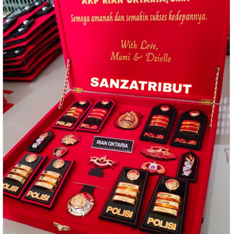 Jual Pangkat AKP Polisi PDH PDU Set Box Custom Perlengkapan Polri ...