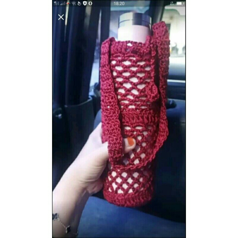 Jual crochet water tumbler holderIITas tumbler/botol air minum uk 600 ...