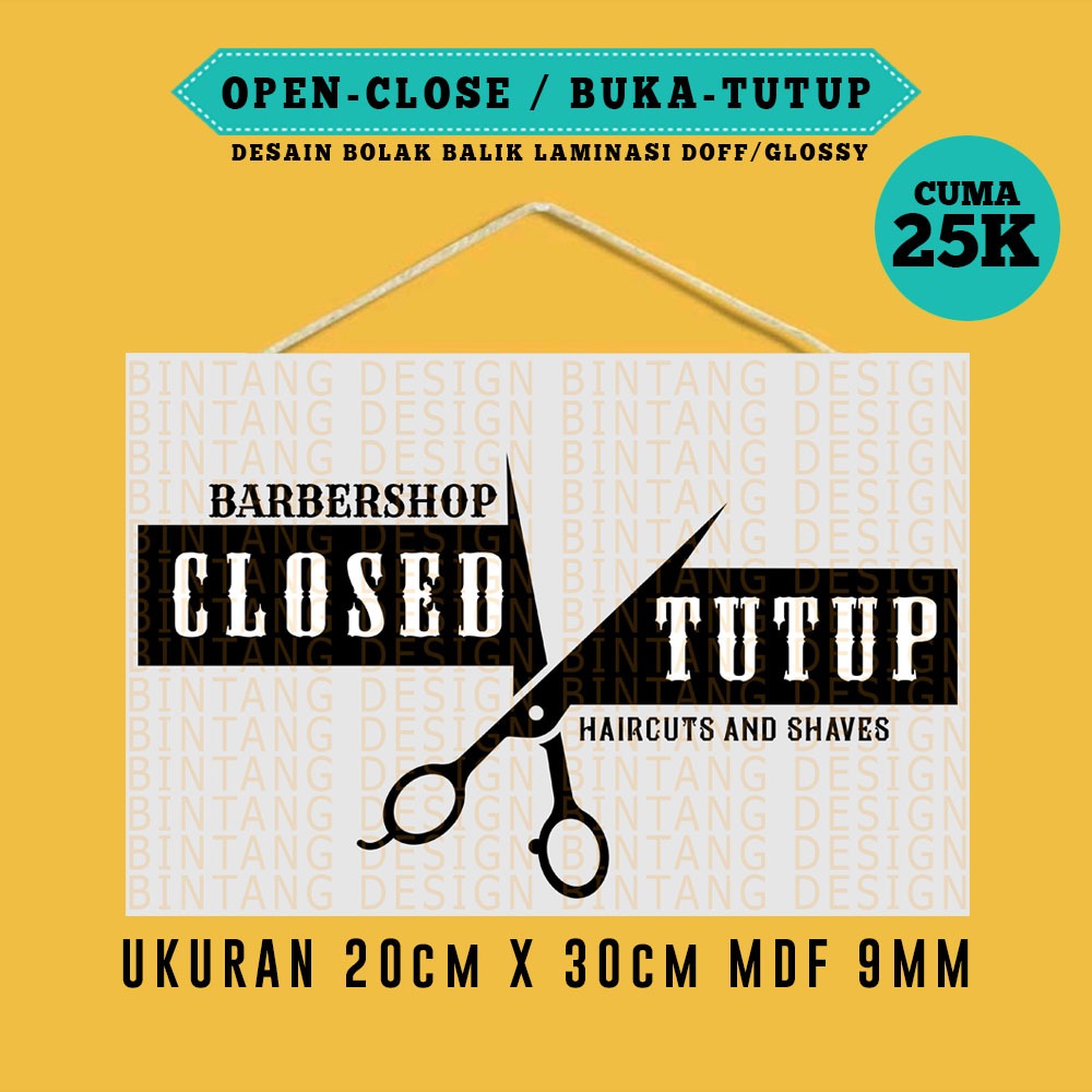 Jual PAPAN TANDA BUKA - TUTUP & OPEN - CLOSED - UKURAN 20cm X 30cm ...