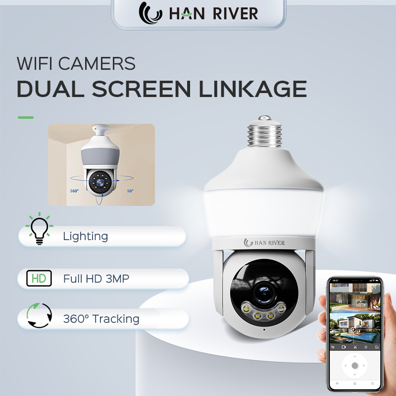 Jual HAN RIVER CCTV Camera Smart Bohlam Lensa 3MP Full HD Rotation 360 ...